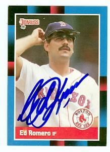 Ed Romero autographed baseball card (Boston Red Sox) 1988 Donruss #623 ...