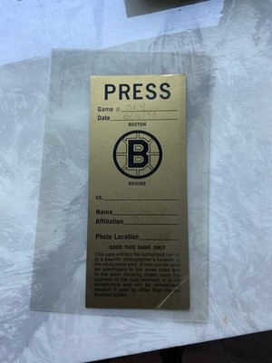 BOBBY ORR “Flying Goal” Ticket Press Pass 1970 | eBay
