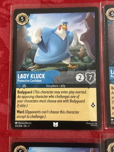 4x Lorcana Archazia's Island - Lady Kluck - Protective Confidant - 172/ ...