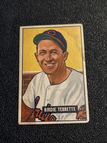 1951 BOWMAN BASEBALL #251 BIRDIE TEBBETTS(RC) CLEVELAND INDIANS ROOKIE ...