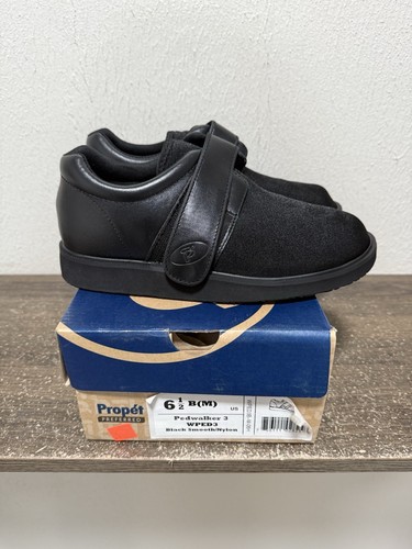 Propet Pedwalker 3 Pedrx WPED3 Women Black SZ 6 B M DIABETIC STRAP UP ...