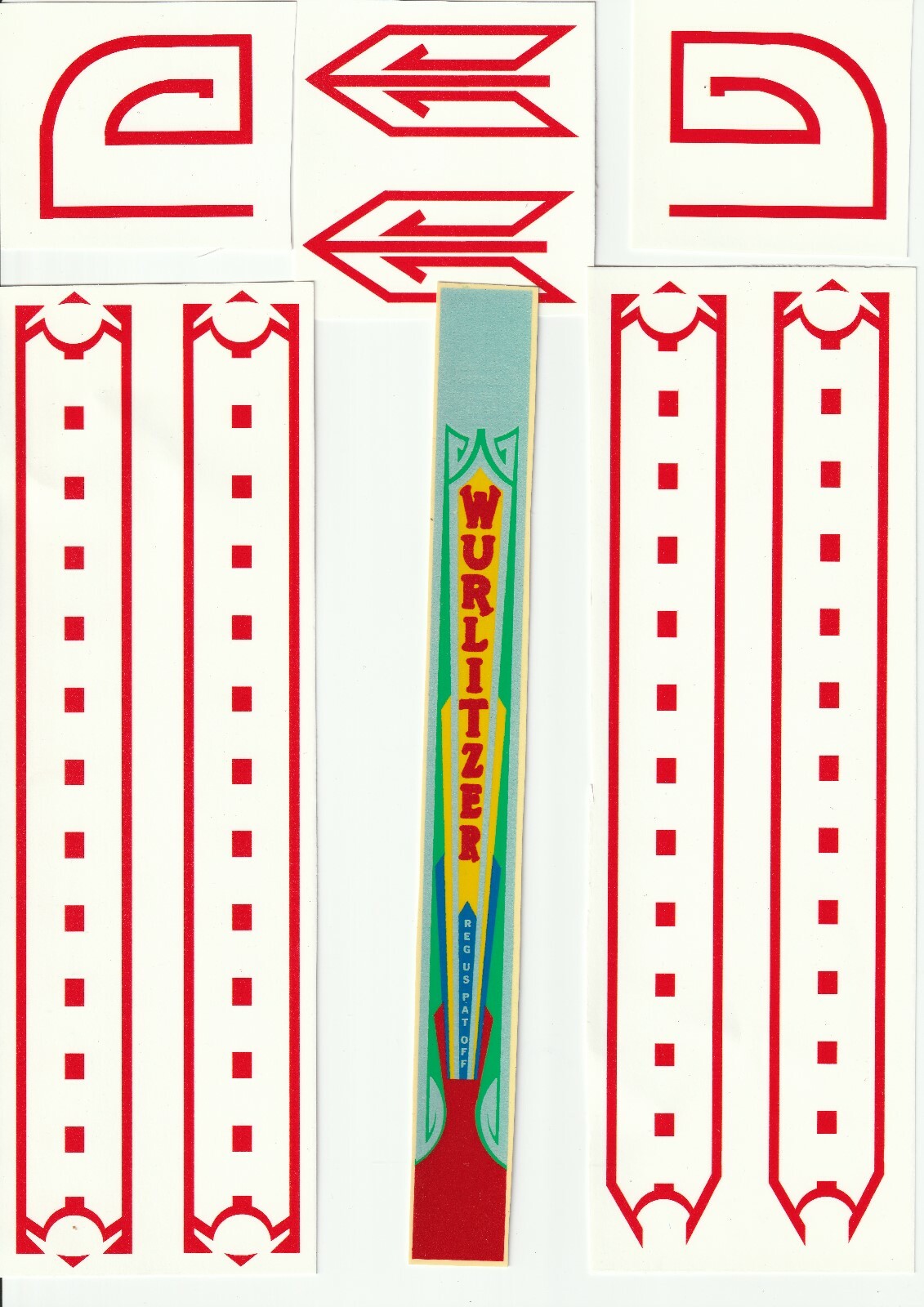 JUKEBOX WURLITZER 120 OR 125 WALLBOX EXTERIOR DECAL SET | eBay