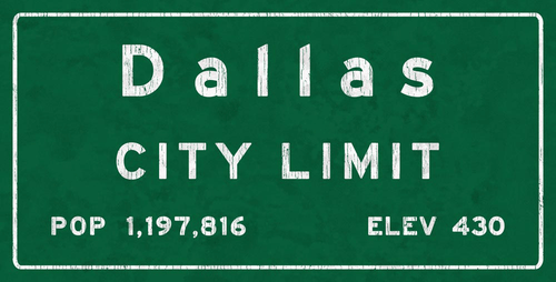 Dallas City Limit Metal Sign, Texas, Population, Census, Travel ...