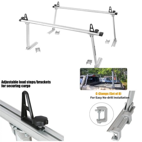 Adjustable Aluminum Pick Up Truck Bed Ladder Rack Carrier 800lb ...