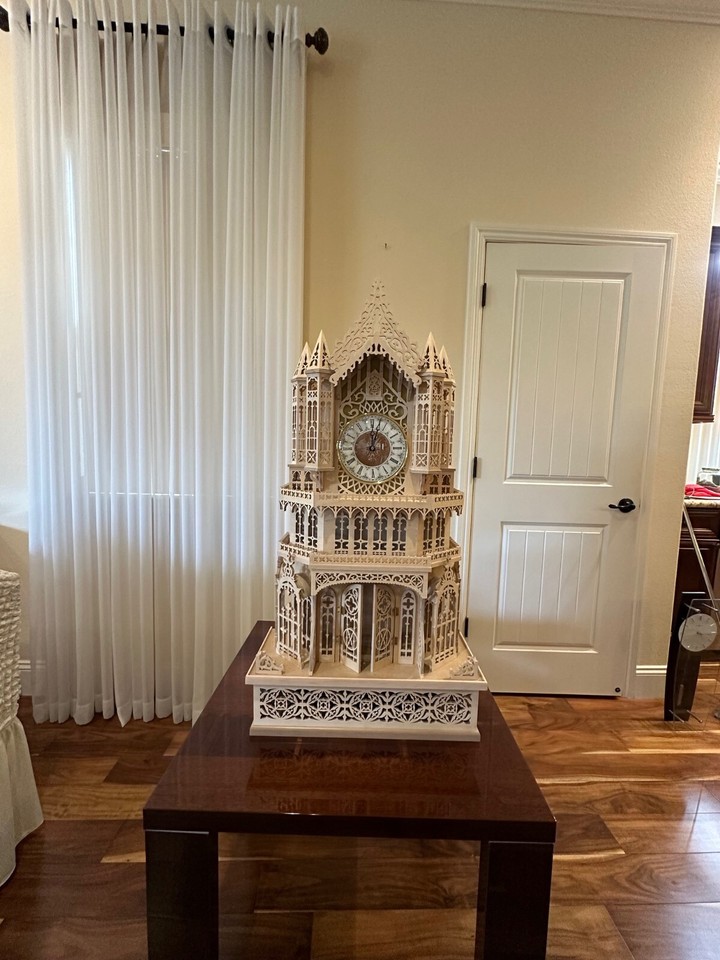 Free Standing Hand Made Fretwork Roman Cathedral Clock | eBay