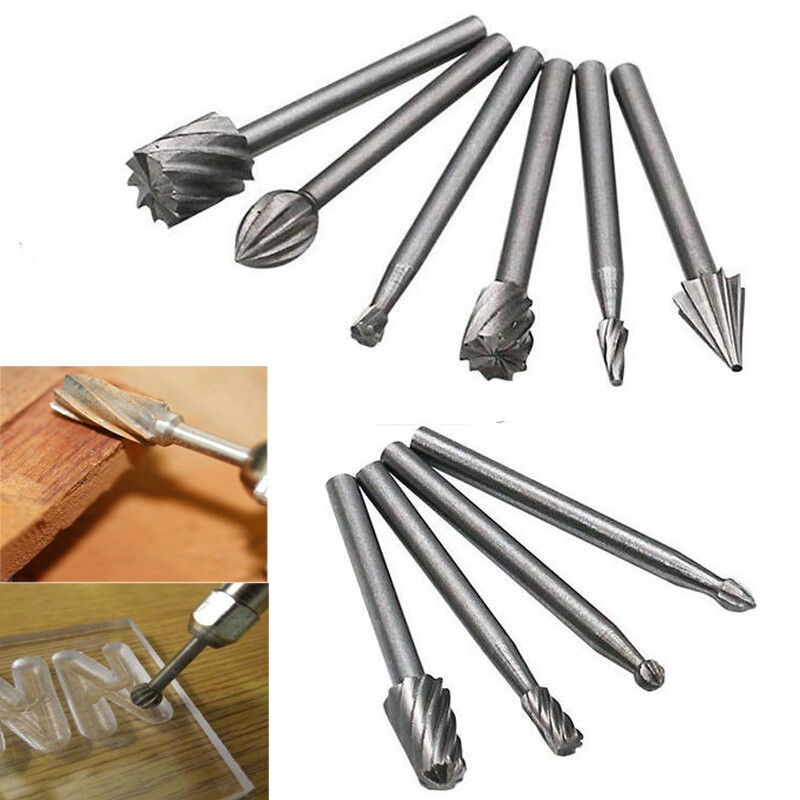 10Pcs HSS Routing Wood Carving Tools Rotary Drill File Router Bit For ...