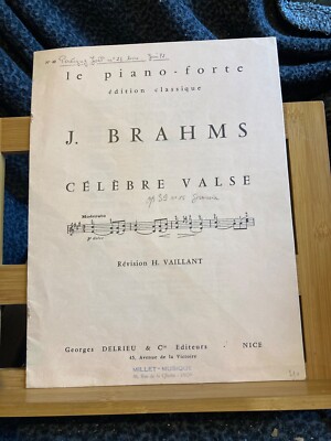 J. Brahms Célèbre valse pour piano opus 39 n°5 partition H. Vaillant éd ...