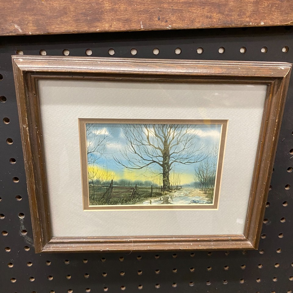 Stunning Small Watercolor, Artist SIgned Beautiful Late Winter Scene ...