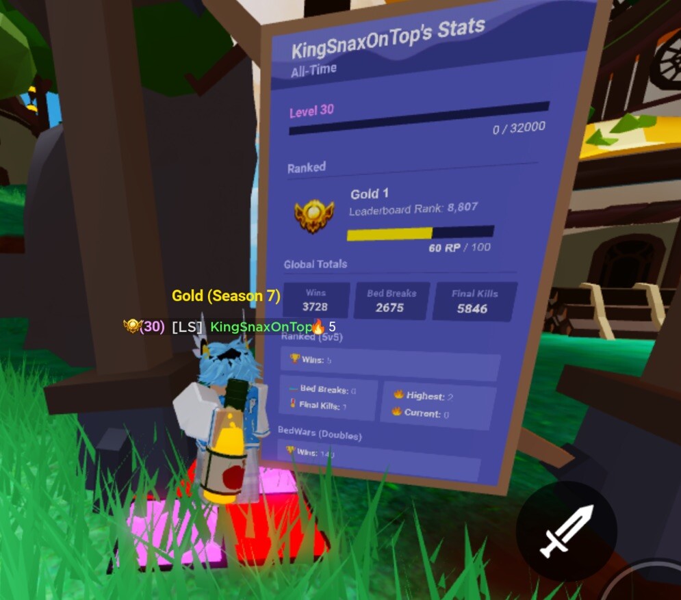 Grinding To Gold Rank ( Roblox Bedwars ) | eBay