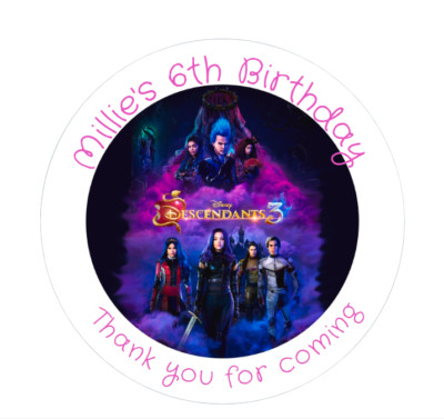 24 x Descendants 3 Personalised Party Bag Stickers Labels 4cm Matt | eBay