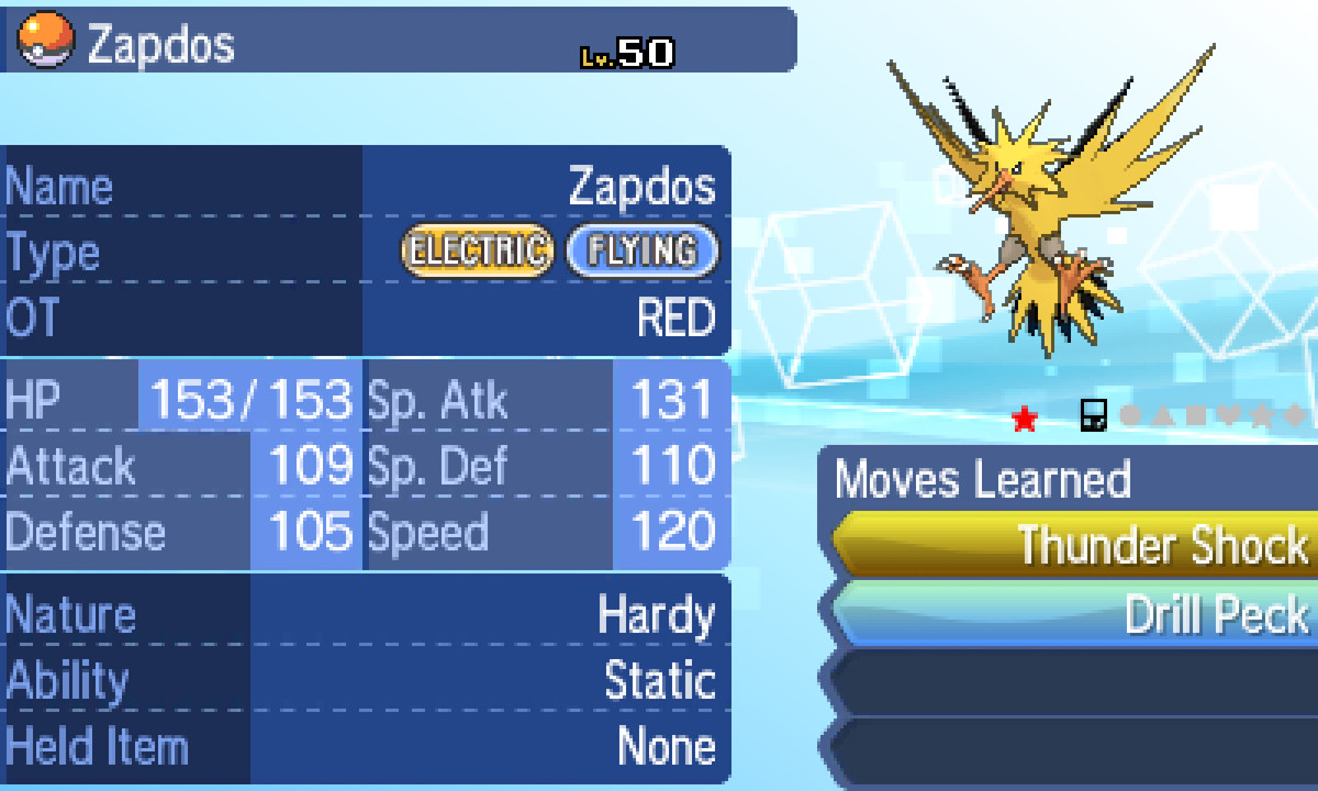 Shiny Zapdos Fire Red