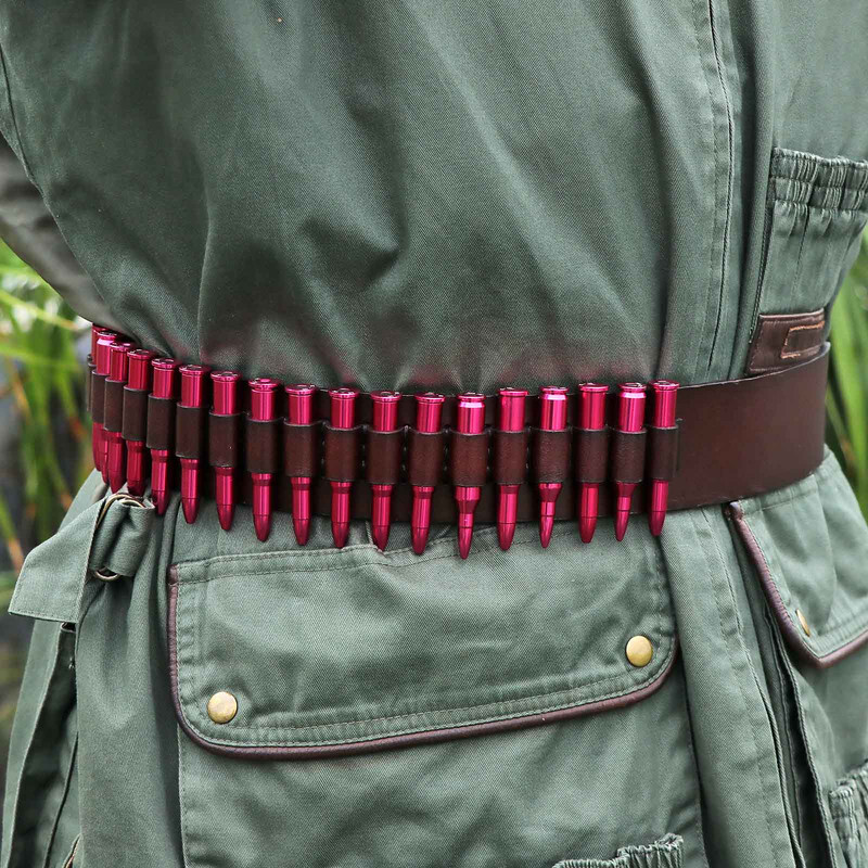 TOURBON .38/357/9mm Cartridges Waist Belt Ammo Bullets Holster Leather ...