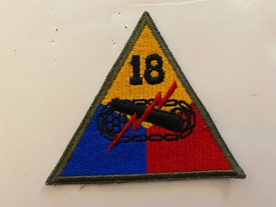TT383 WW2 US Army Armored Tank Battalion Division Triangle Patch 18th ...