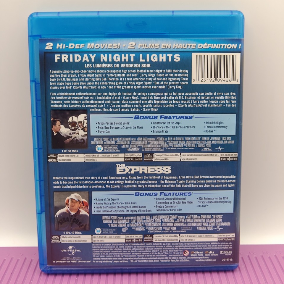 Friday Night Lights Blu Ray The Express Ernie Davis NFL Billy Bob ...