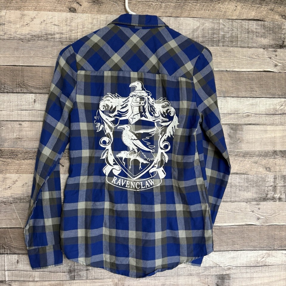 Harry Potter Hot Topic Exclusive Ravenclaw Women's Blue Plaid Flannel ...