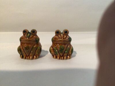 VTG Collectible Frogs Toads Salt and Pepper Shakers Made in Japan Brown ...