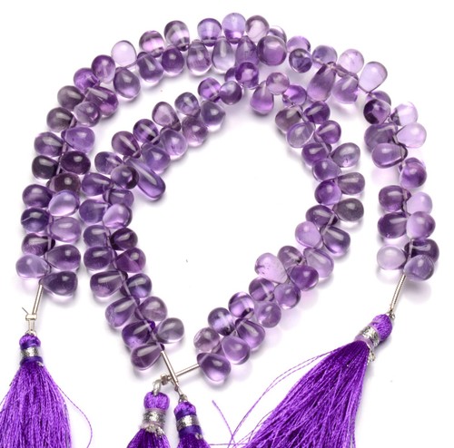 Natural Brazil Amethyst Beads 7x5 to 8x6 mm Size Smooth Teardrop 7.5 ...