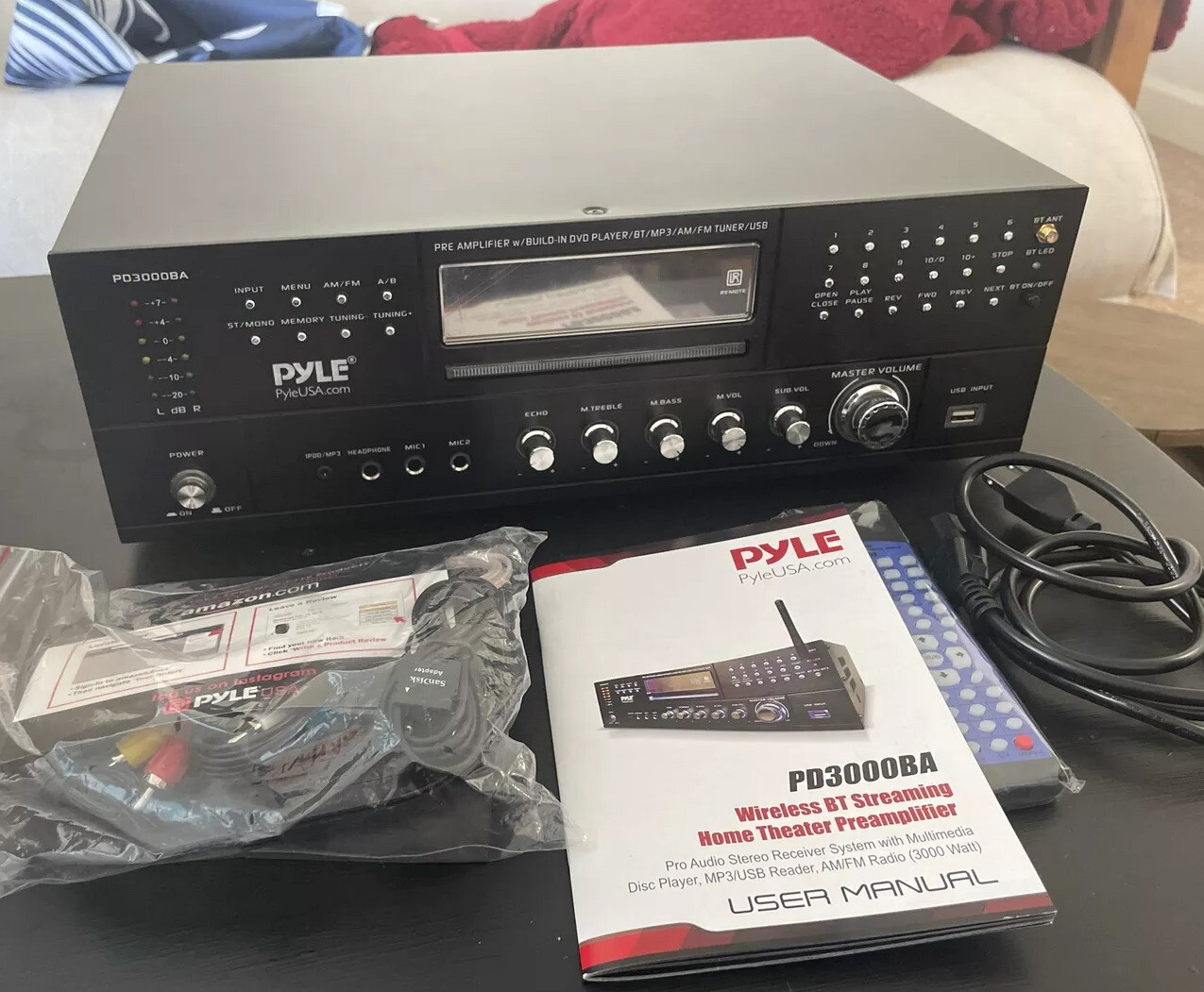 Open Box Pyle PD3000BA 4-Channel Wireless Bluetooth Amplifier 3000W ...