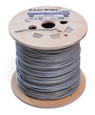 100m x 4mm thick wire reel of mild steel straining line wire galvanised ...