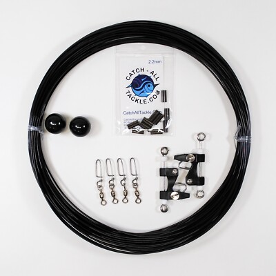 Black Line Outrigger Kit -Stop Balls,Outrigger Clips, Snaps,Crimps, 100 ...