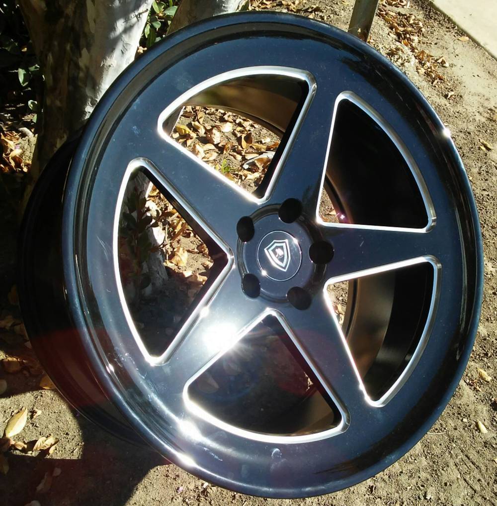 20 inch staggered Marquee M.9535 Wheels 5x120 Gloss Black Wheels +35mm ...