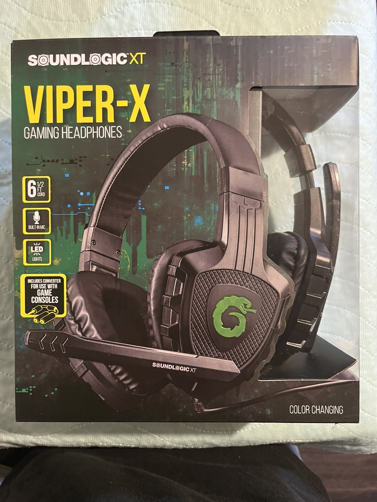 Soundlogic XT Viper-X Gaming Color Changing Headphones Headset LED ...