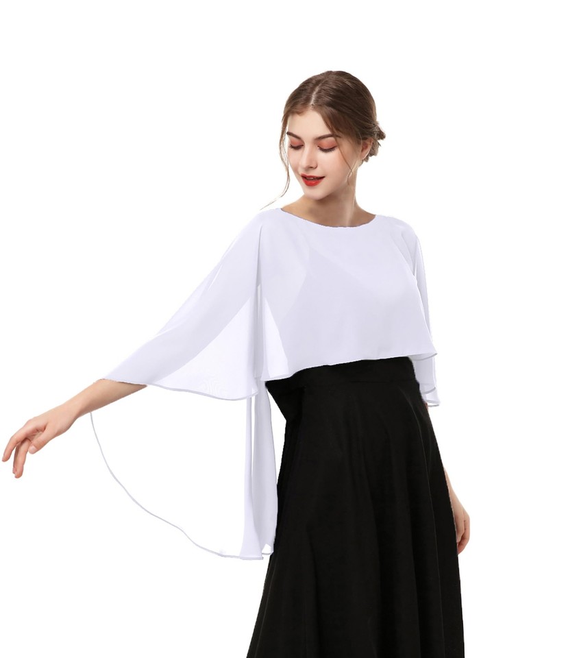 Capelets for women Chiffon Cape Shawls and Wraps for Evening Dress ...