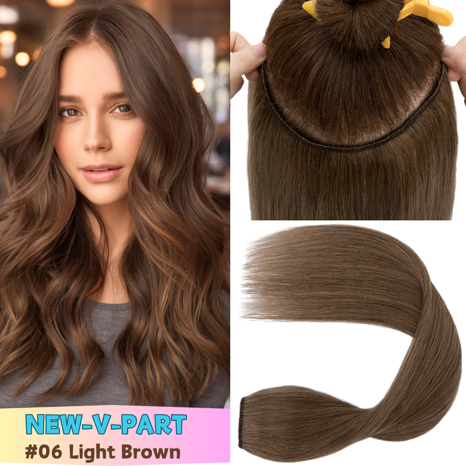 V-Part 22" One Piece U Shape THICK Clip in 100% Real Remy Human Hair ...