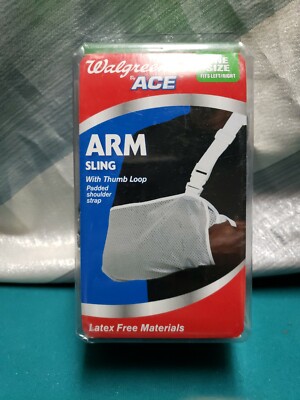 Walgreens Elbow Arm Sling Latex Free OS w/Thumb Loop+Padded Shoulder ...