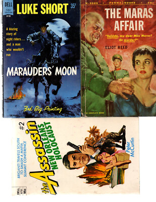3 Sexy SLEAZE Pulp Paperbacks 1960's The Maras Affair The Assassin ...