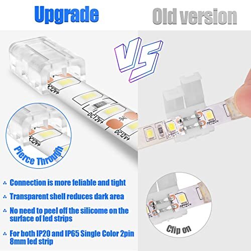 2 Pin 8mm 2835 LED Strip Connector Kit, Include Led Track Lighting ...