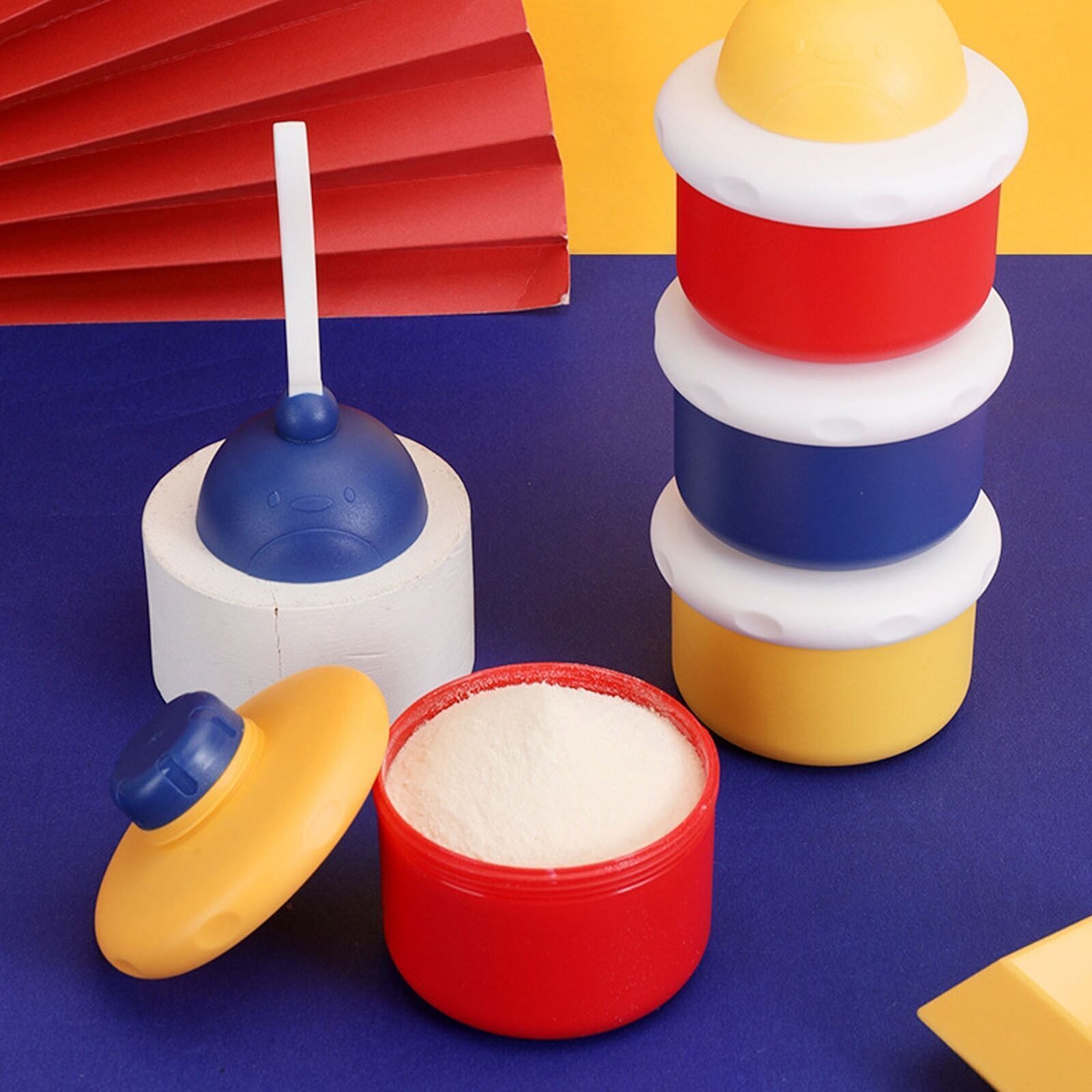 3 Layers Baby Formula Dispenser Large Capacity Independent Layering ...