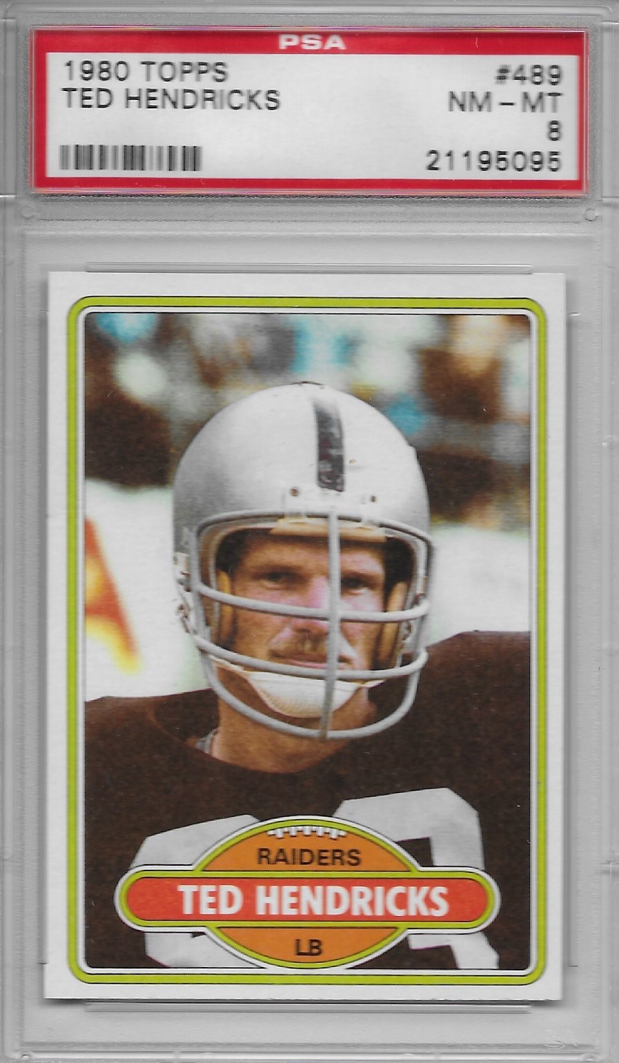 1980 TOPPS # 489 TED HENDRICKS (HALL OF FAME) OAKLAND RAIDERS (RARE ...