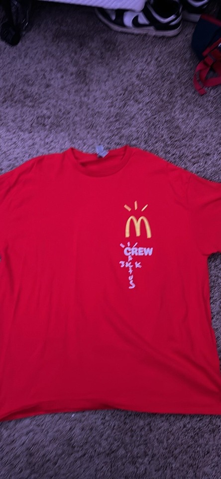 Travis Scott x Mcdonald's Cactus Jack Red Crew T-Shirt Brand New Small ...
