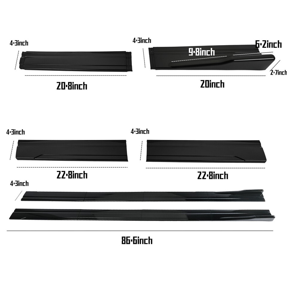 86" For Toyota for Matrix 04-08 Side Skirt Lip Extension Splitter ...