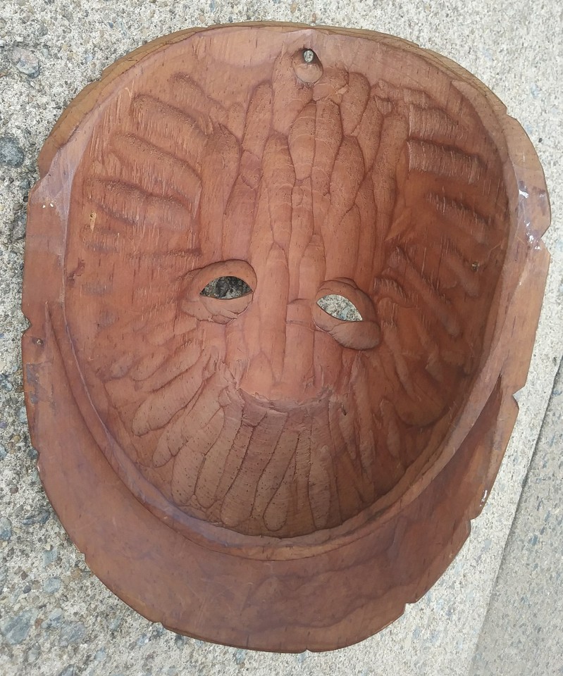 Mayan Hand carved wood mask Guatemalan Maya folks art scuplture chief ...