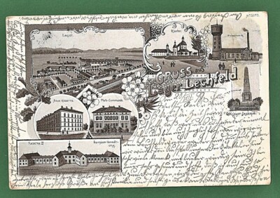 04 220 AK Litho. Gruß aus Lager Lechfeld Mehrbildkarte Wasserwerk ...