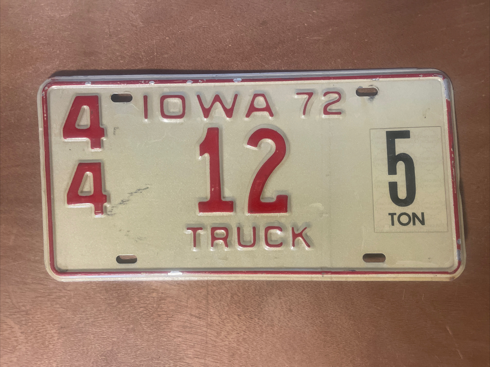 1972 Iowa License Plate Truck # 44-12 | eBay