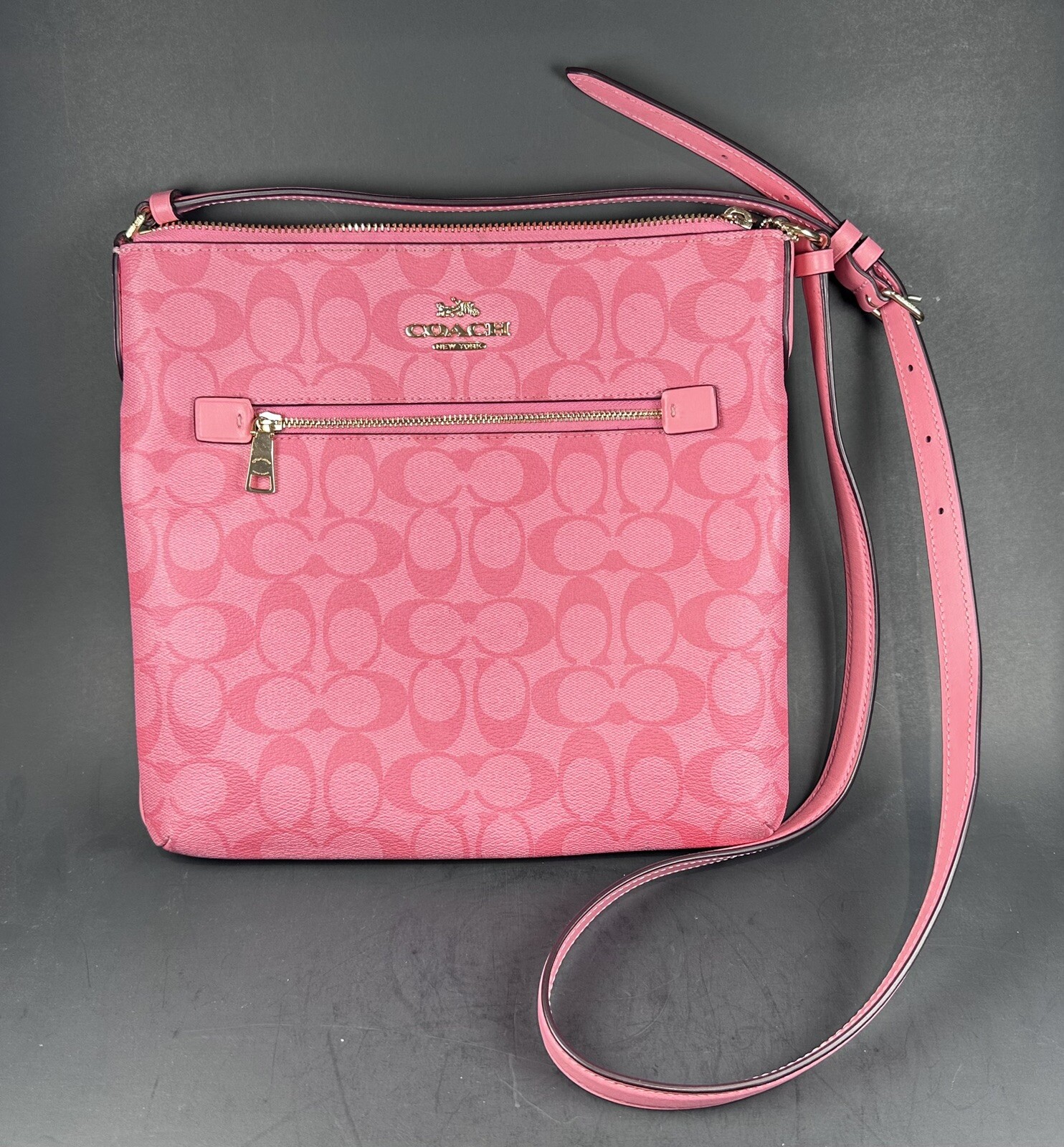 Coach Rowan File Bag in Signature Pink Lemonade Logo … - Gem