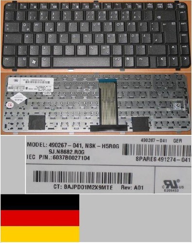 German Qwertz Keyboard HP 6530s 490267-041 NSK-H5R0G 9J.N8682.R0G ...