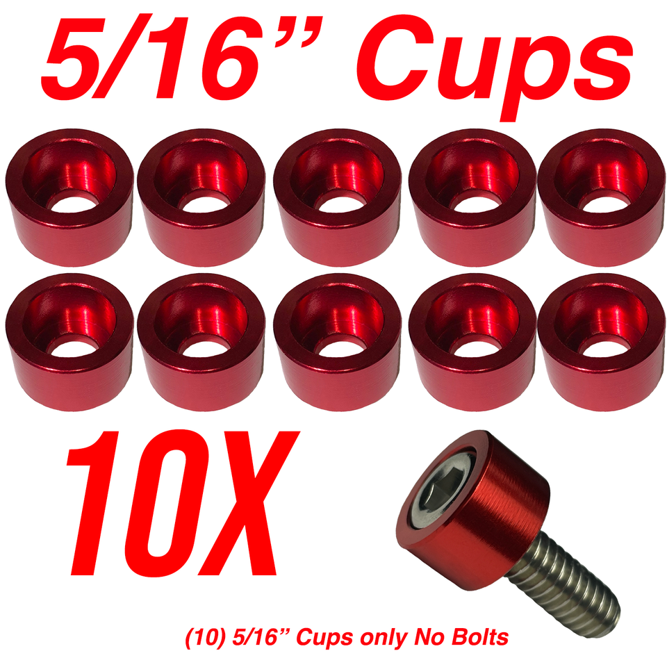 1/4" or 5/16" 3/8" Hex Bolt Covers Allen Bolt Cup Washers 10Pc Engine ...