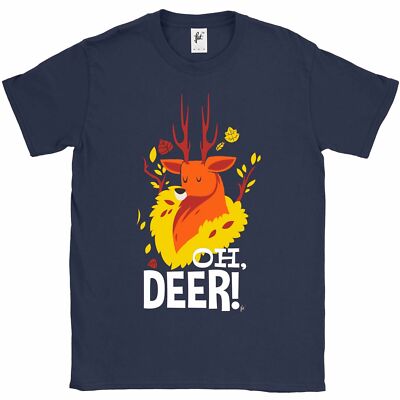 Oh Deer! Oh Dear Stag Deer Funny Expression Mens T-Shirt | eBay UK