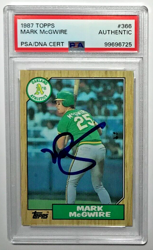 1987 Topps Mark McGwire Signed RC Rookie Card Autograph #366 PSA ...