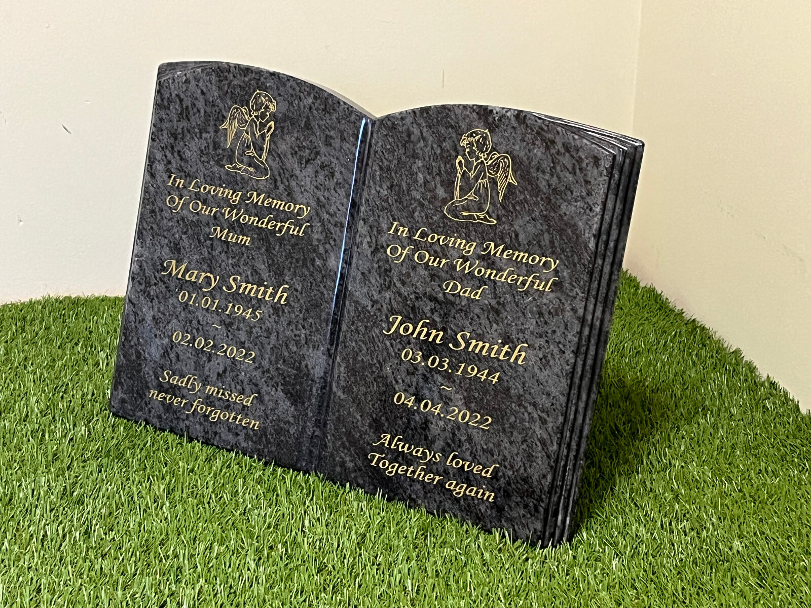 memorial stone grave plaque book design own wording personalised ...