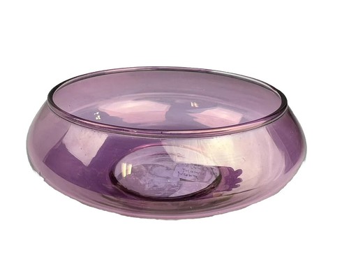 Vintage 6” Hand Blown Open Purple Amethyst Luster Decor Candy Nuts Bon ...