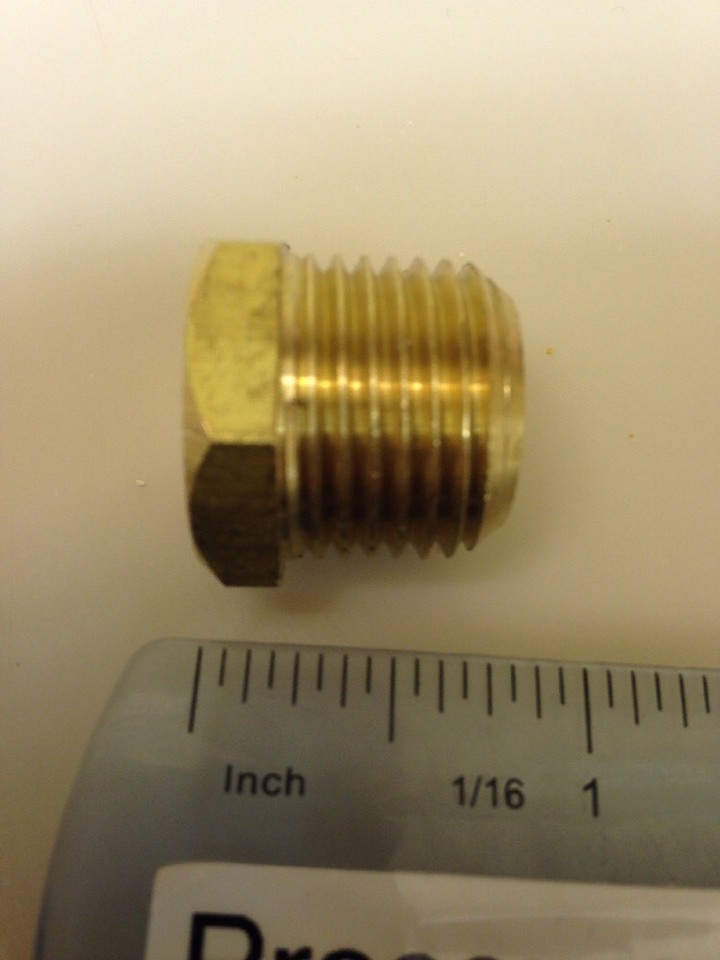 Solid Brass Plug 1/2 NPT Male, Hex Head Solid Brass Made In USA | eBay