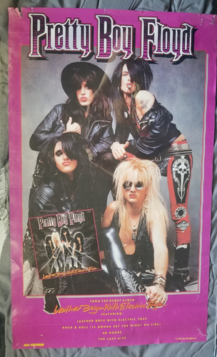 RARE 1989 PRETTY BOY FLOYD Original Poster LEATHER BOYZ HOLLYWOOD GLAM ...