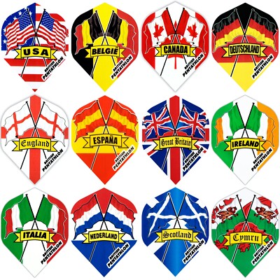 Pentathlon Flags Standard Dart Flights 5 Sets (15) Nations National ...