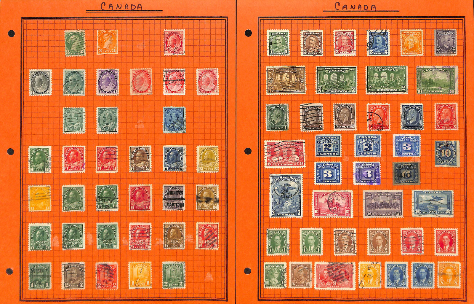 Canada Stamp Collection on 21 Quad & Stock Pages, Nice Selection | eBay