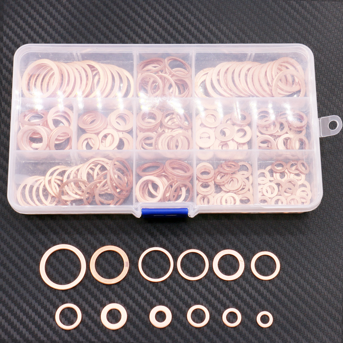 280pcs 12 Sizes Solid Copper Crush Washers Assorted Seal Flat Ring ...